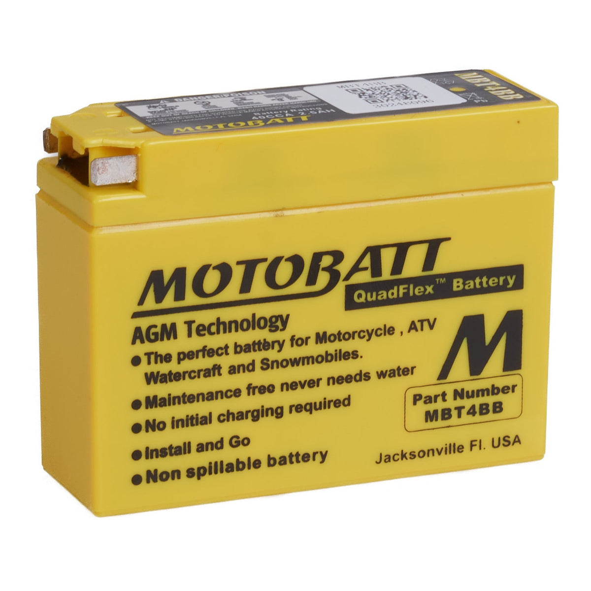 MOTOBATT Quadflex AGM Motocycle Battery - MBT4BB — FORZA