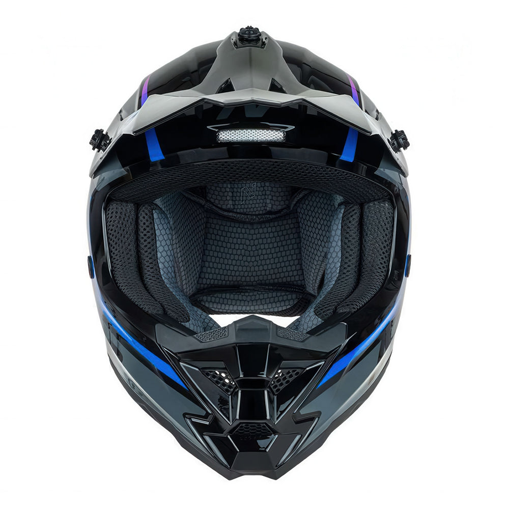 *NITRO 710 Youth MX Helmet - Black/Pink/Blue — FORZA